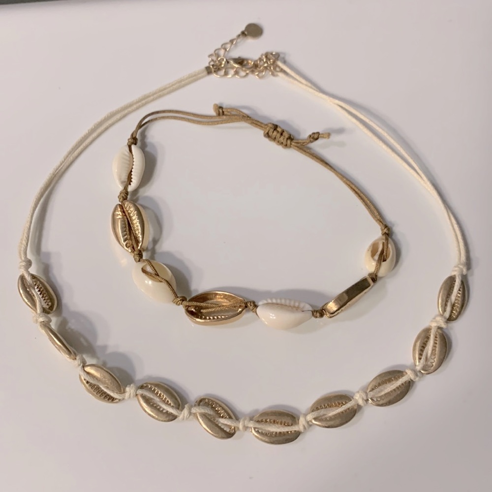 Super Cute Summer Shell Bracelet & Necklace - Gem